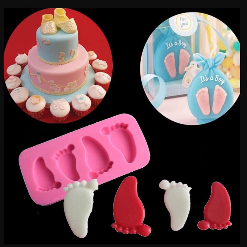 3D Baby Feet Silicone Mold Chocolate Fondant Cake Decorating Baking Paste MSEA e | eBay