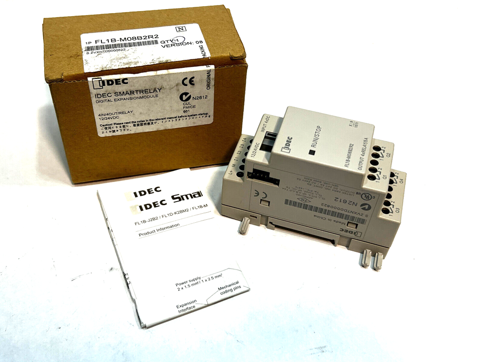 IDEC FL1B-M08B2R2 Expansion I/O Module, Smart Relay, 12/24VDC, 4in 4out ...
