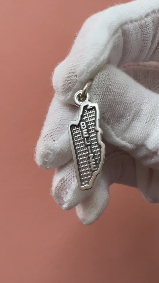 Sterling Silver Belize Country Map Travel Charm or Pendant | eBay