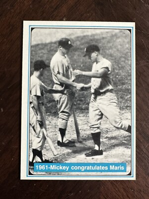 1982 ASA The Mickey Mantle Story 44 1961 Congratulates Maris Mint Blue ...