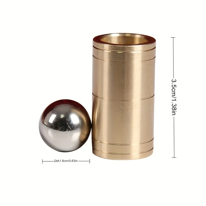 Ball & Tube Mystery (Brass) Close up Magic Tricks Illusions Gimmick Fun ...
