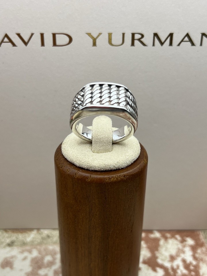 David Yurman Men's Maritime 3-Sided Narrow Rope Ring in Sterling Silver ...