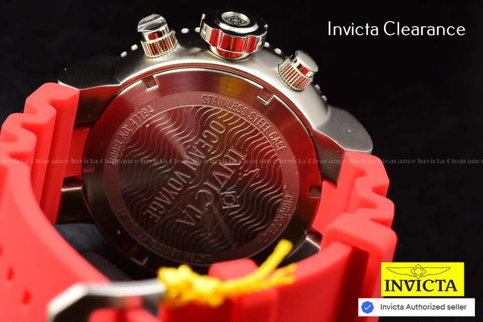 NEW Invicta Pro Diver 52mm GMT Chronograph Red Black Dial Mens Red Tone ...