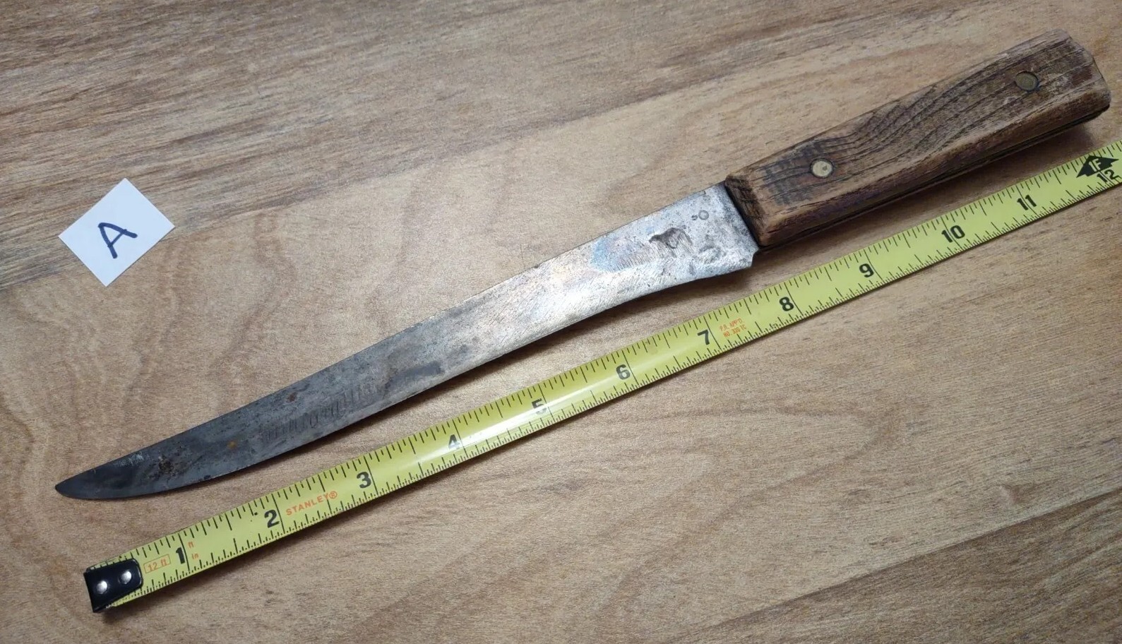 Vintage Carbon Steel 12 Ekco Forge Kitchen Knife Full Tang Wood Handle ...