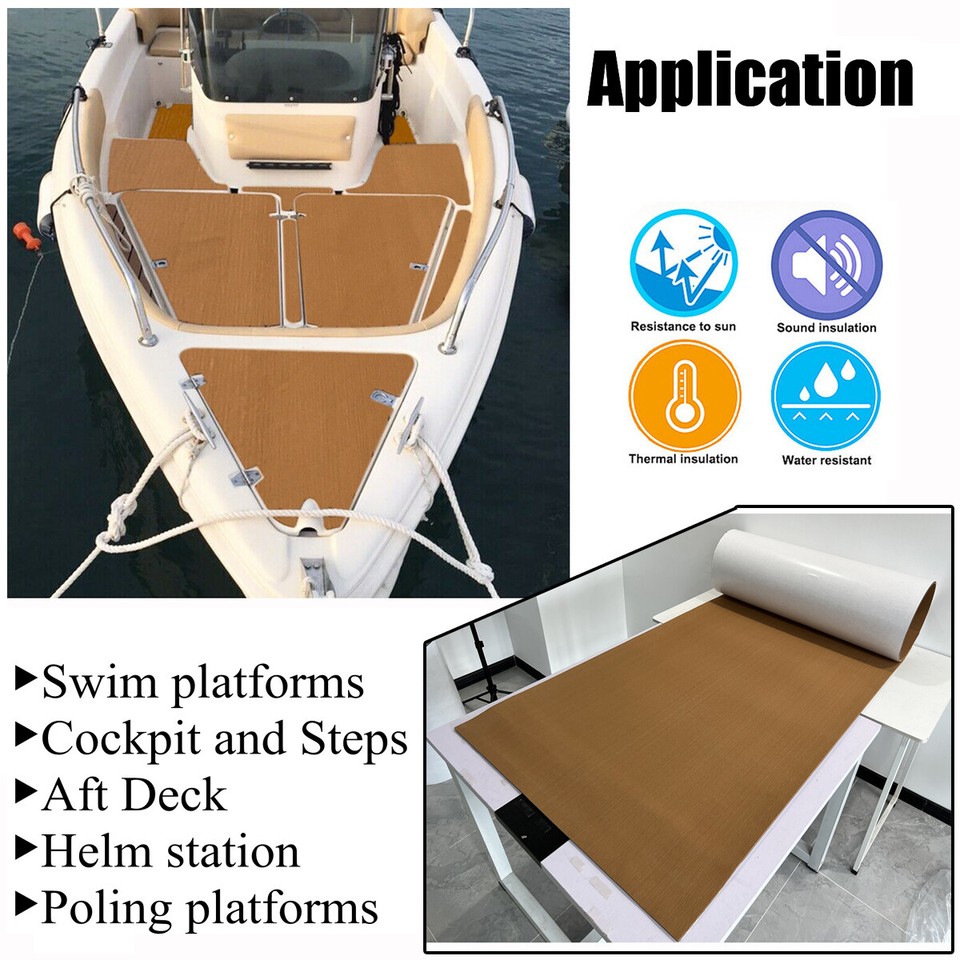 Brushed Boat Decking Sheet EVA Foam Marine Flooring Carpet , Deck Mat ...