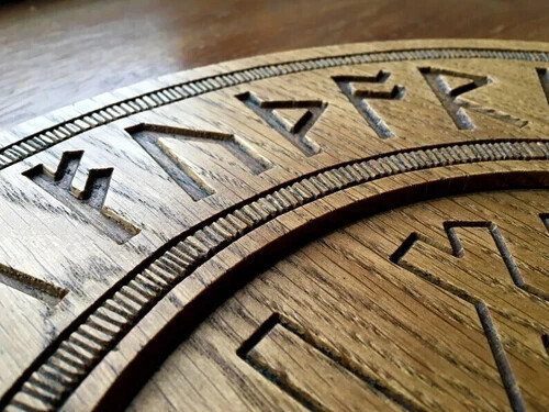 Anglo-Saxon Futhorc 24 Inches Oak Carved Rune Divination Board Altar ...