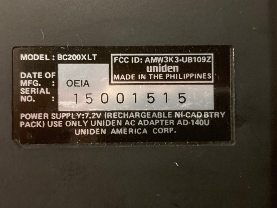 Vintage Uniden Bearcat 200 Channel Scanner Parts BC200XLT Analog ...