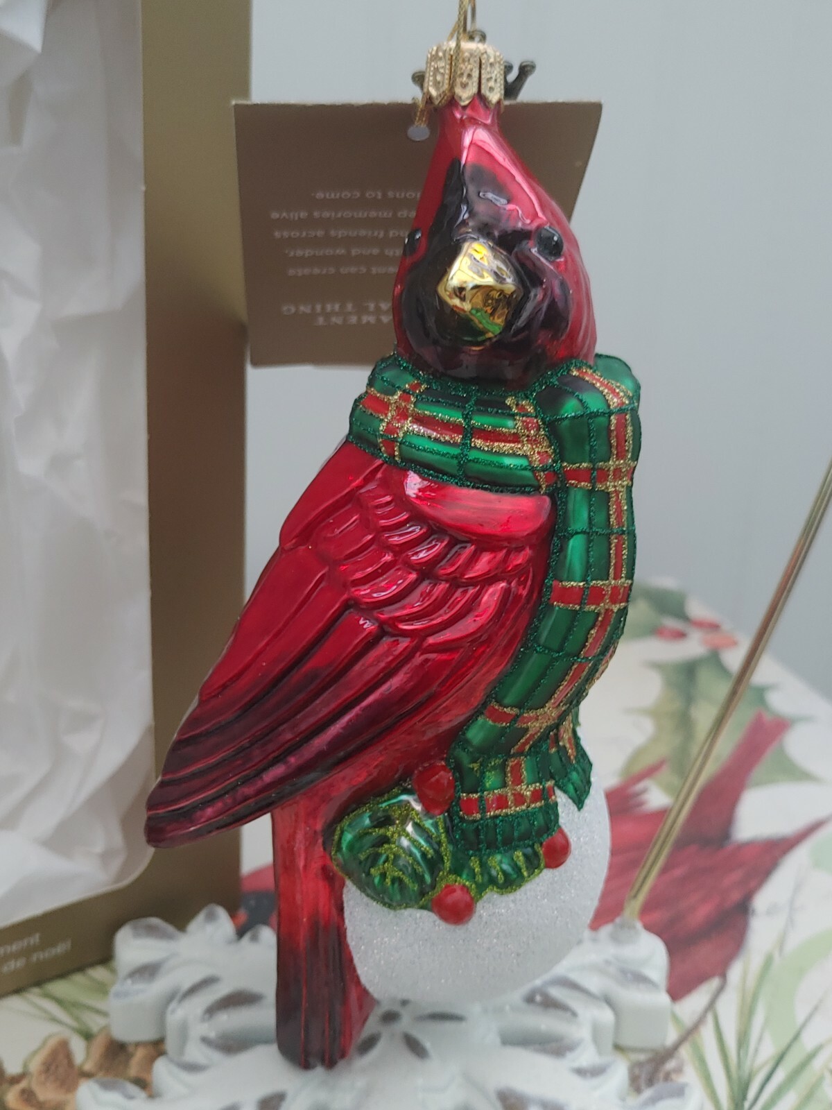 2019 Hallmark Heritage Ornament Cardinal Blown Glass Made Poland Regal ...
