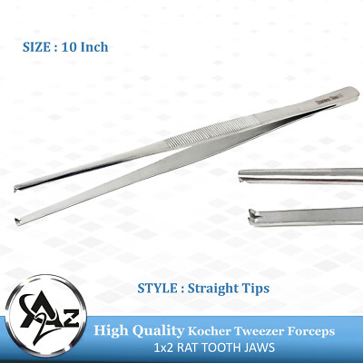 Thumb Rat Tooth Tissue Forceps Straight 10" 1x2 Teeth Surgical Lab ...
