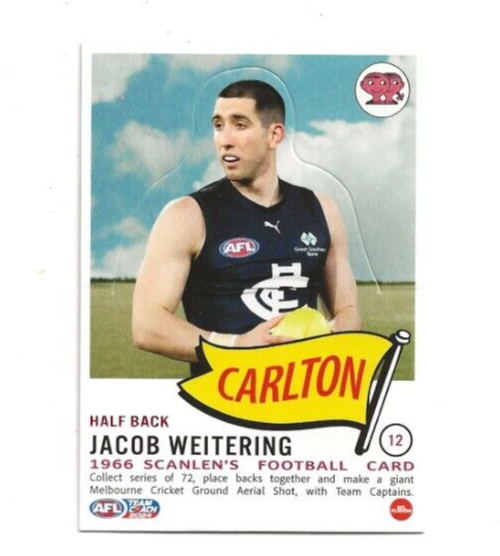2024 TEAMCOACH SCANLENS DIE CUT CARLTON JACOB WEITERING # 12 CARD AFL ...