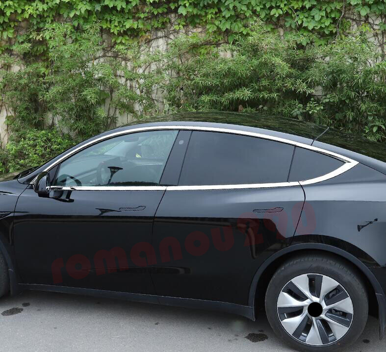 2020-2022 Tesla Model Y Stainless Chrome Car Window Molding Cover Trim ...