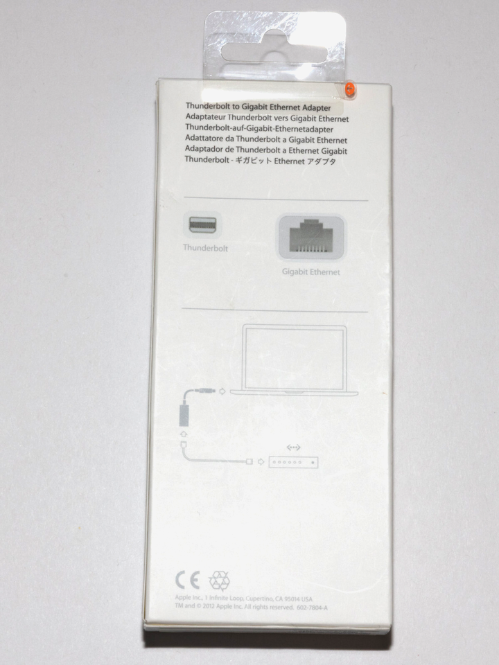 Genuine Apple A1433 Thunderbolt to RJ45 Port Gigabit Ethernet Adapter ...