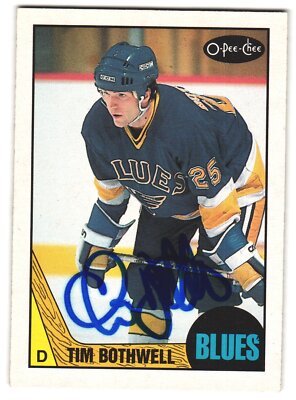Tim Bothwell Autographed 1987 O-Pee-Chee Card #29 St. Louis Blues | eBay