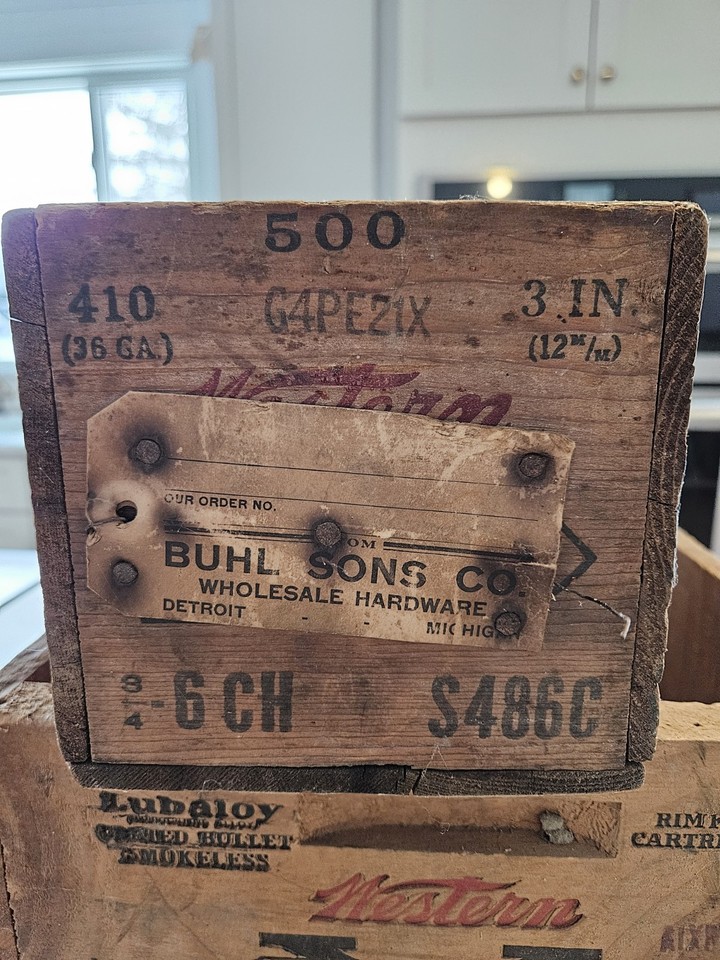 Western Cartridge Co Vintage Wood Ammo Boxes Lot of 2 – 22 Rifle, Shot ...