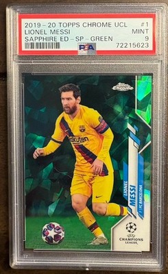 2019-20 Topps Chrome UCL Sapphire Lionel Messi Green /75 PSA 9 | eBay