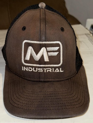 MF Industrial Hat Cap Snap Back Brown Black Mesh Trucker Embroidered ...