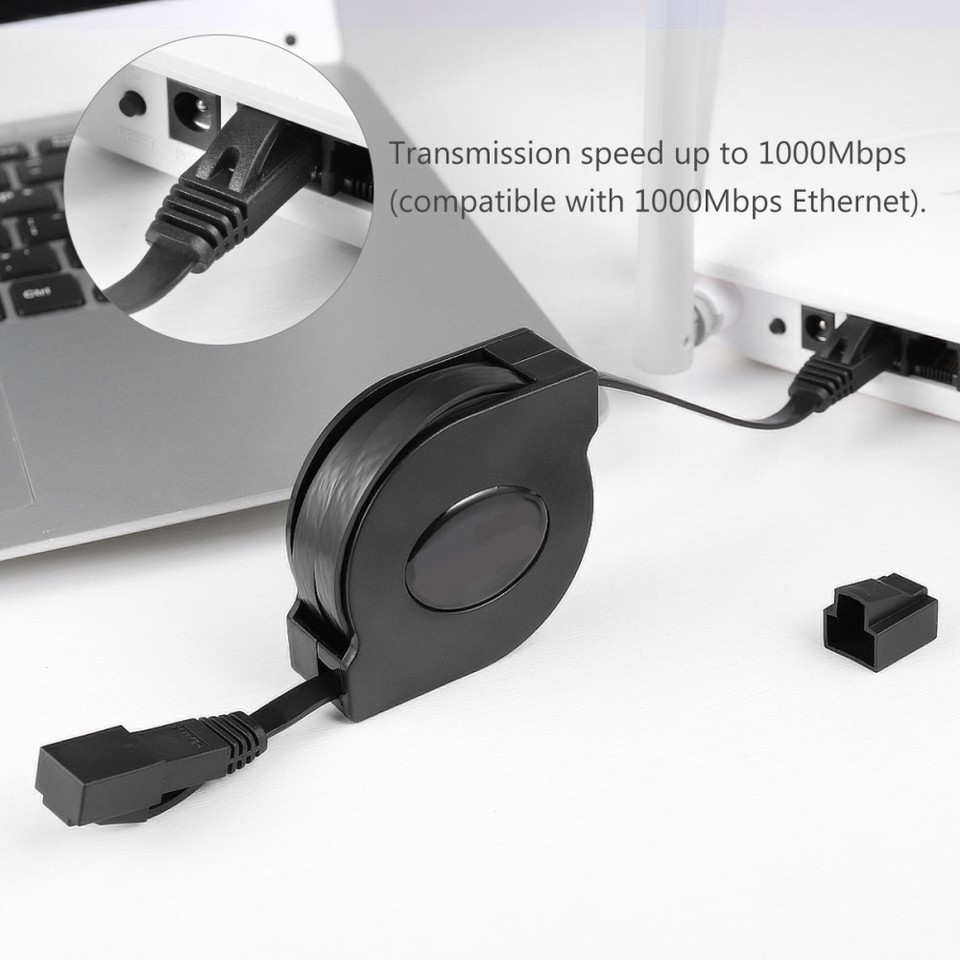 cat6 ethernet cable retractable Retractable Cable Black 2M CAT-6 ...