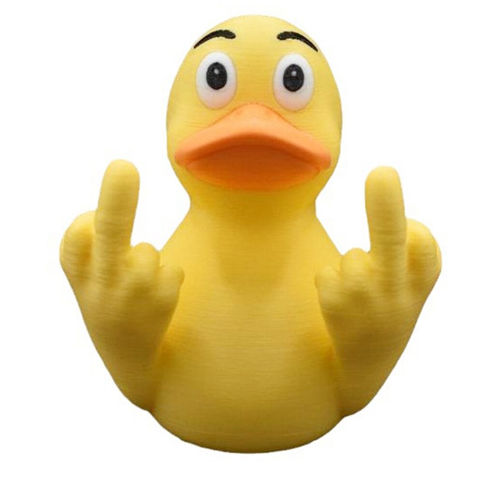 Cute Duck Ornament Resin Crafts Middle Finger Duck Statue Gag Prank ...
