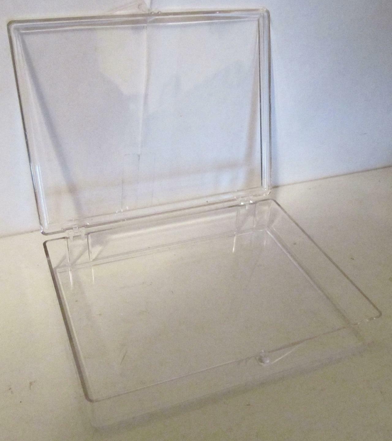 5 Clear Clamshell Acrylic Hard Plastic Parts Boxes ~ 4.5" x 3.5" x 0.75 ...