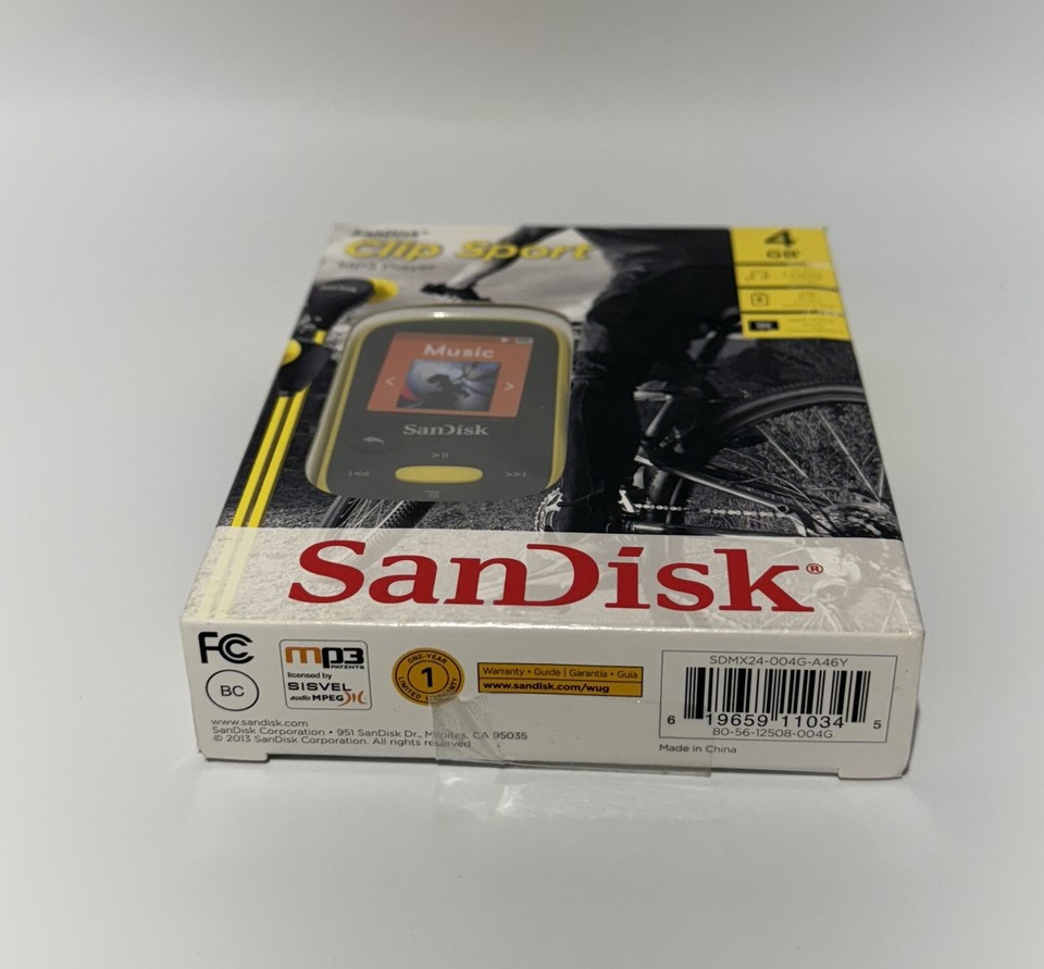 SanDisk Clip Sport MP3 Player with Radio 4GB Yellow Sealed in Box | eBay