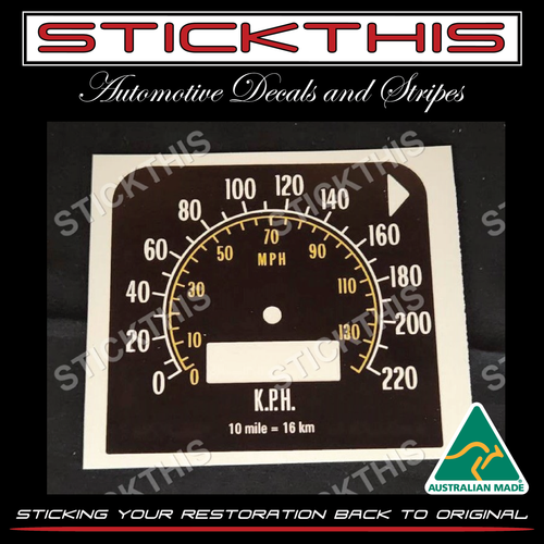 HQ Holden GTS Monaro Gauge Speedo Conversion 140 MPH to 220 KPH Decal ...