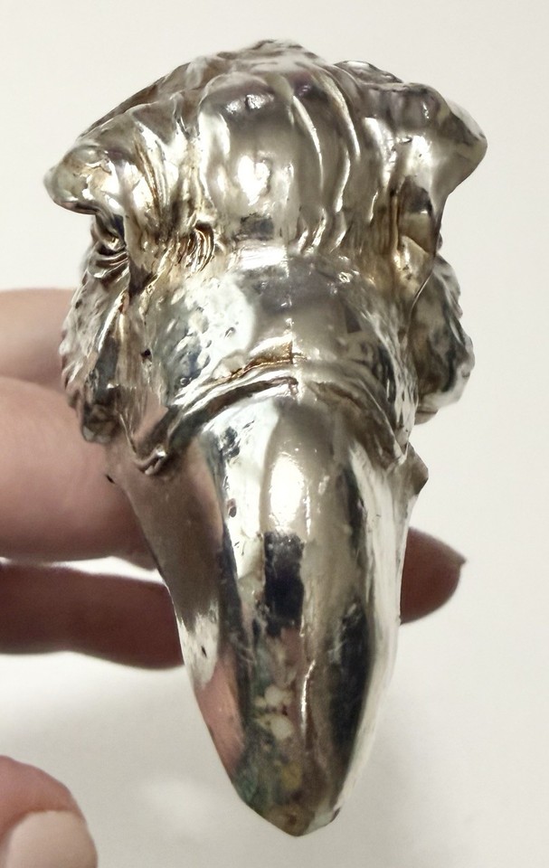 Vintage Early 20th Century Silver Plate Figural Eagle Head Cane Handle ...