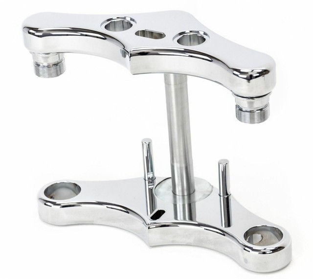 Ultima Chrome Billet Blind 5 Degree Triple Tree for 41mm Fork Tubes for ...