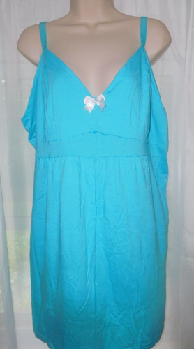 Avenue Body Turquoise Blue Cotton/ Rayon Babydoll Chemise Nightie 22/24 ...