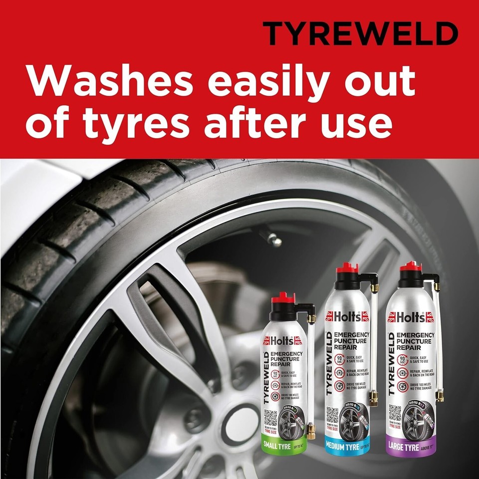 Holts Tyreweld Puncture Sealant 500Ml, Emergency Tyre Repair Foam, Car ...