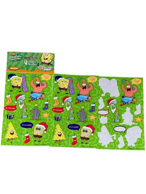 SpongeBob SquarePants 2000 Christmas Holiday Stickers Nickelodeon 2 ...