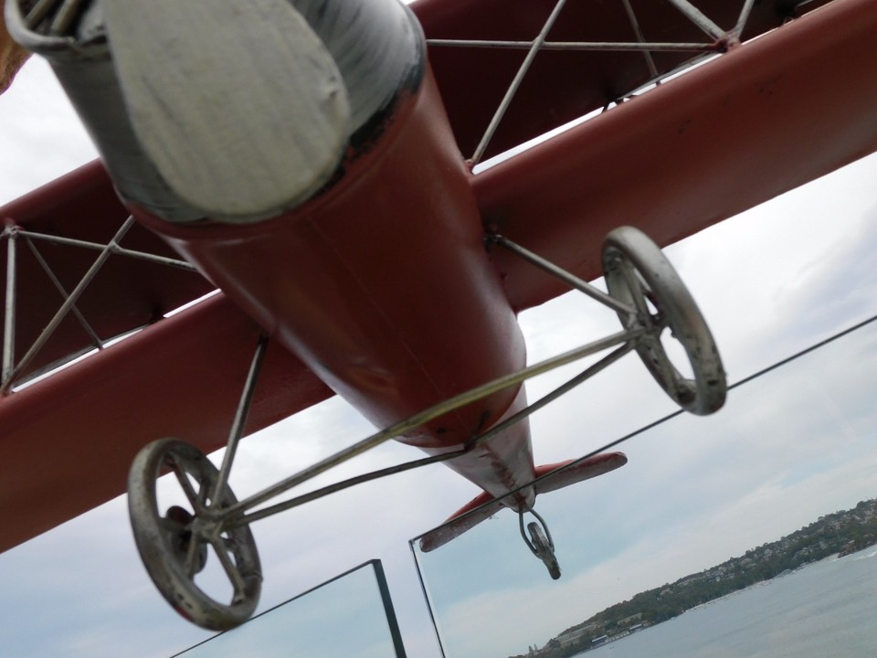 VINTAGE World War I German BiPlane, with Iron Cross Metal Airplane ...