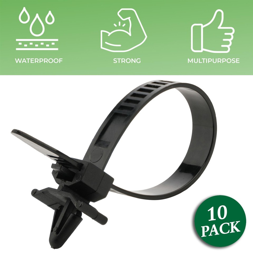 Schwarz Druck Halterung Kabelbinder (Fir-Tree) 150mm x 8.0mm Pack 10 ...