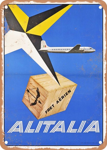 METAL SIGN - 1956 Air Freight with Alitalia Vintage Ad | eBay