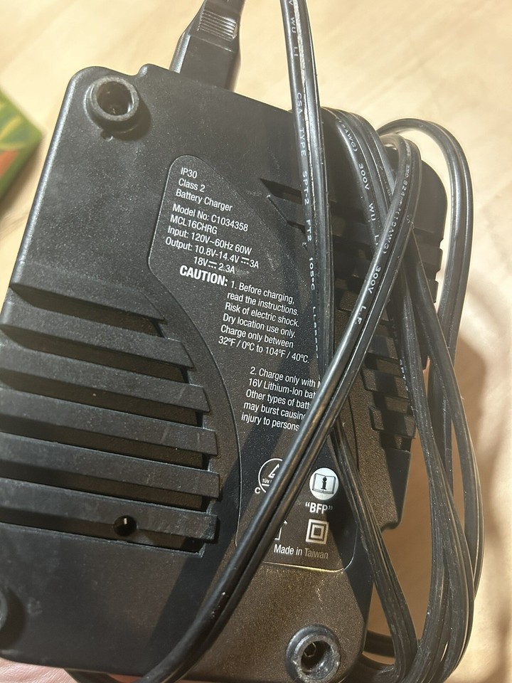 Matco Tools 16V 16 Volts Infinium Li-ion Battery Charger C1034358 ...