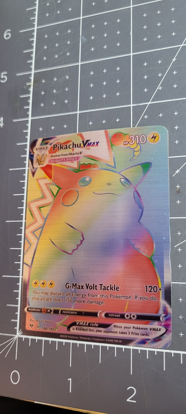 Pokemon Card - Pikachu VMAX (Secret) Vivid Voltage 188/185 Rainbow Rare ...