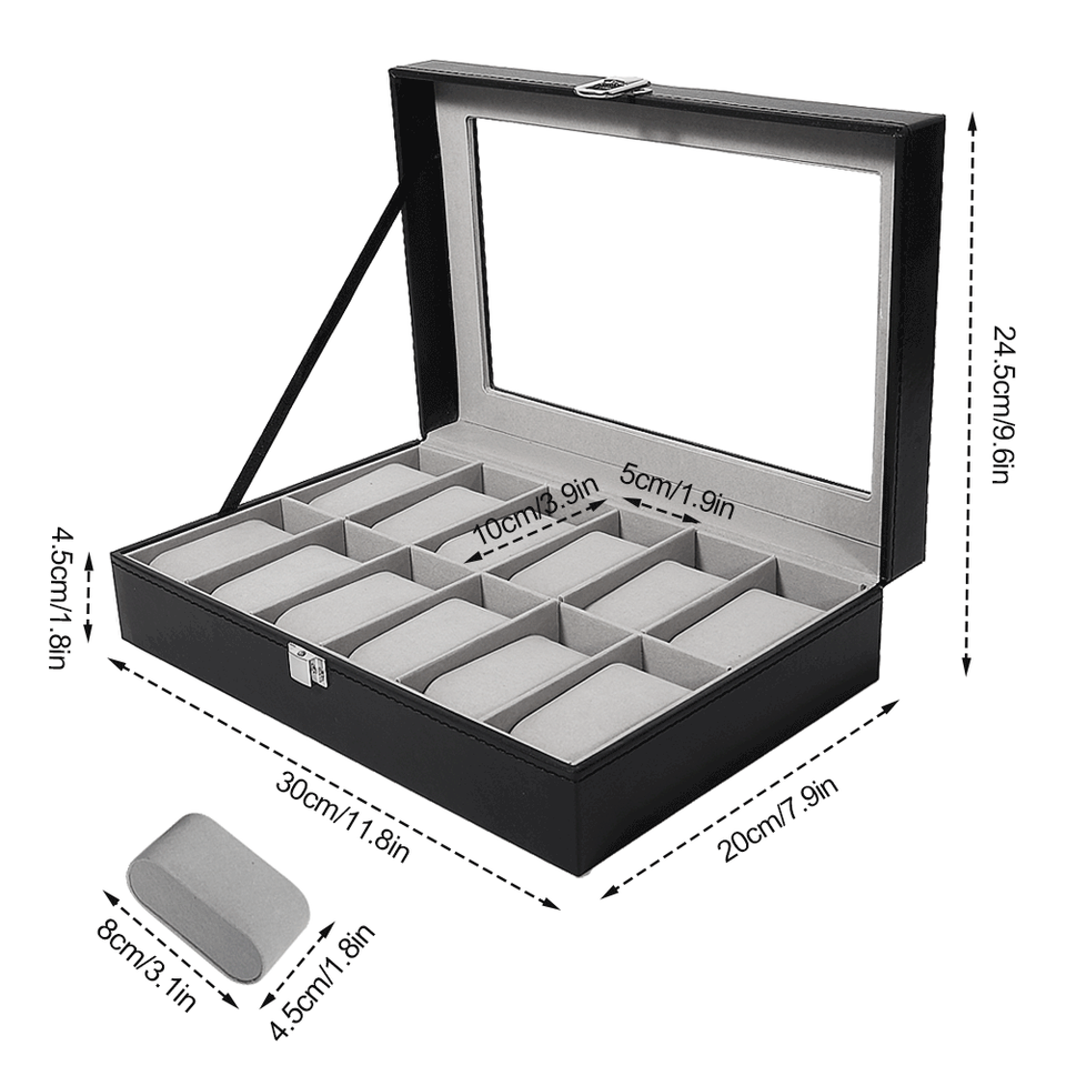 6/10/12Slots Watch Box Organizer Watch Jewelry Holder Stand Display ...