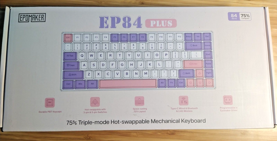 EPOMAKER EP84 Plus 75% RGB Hot Swappable 2.4GHz/Bluetooth | eBay