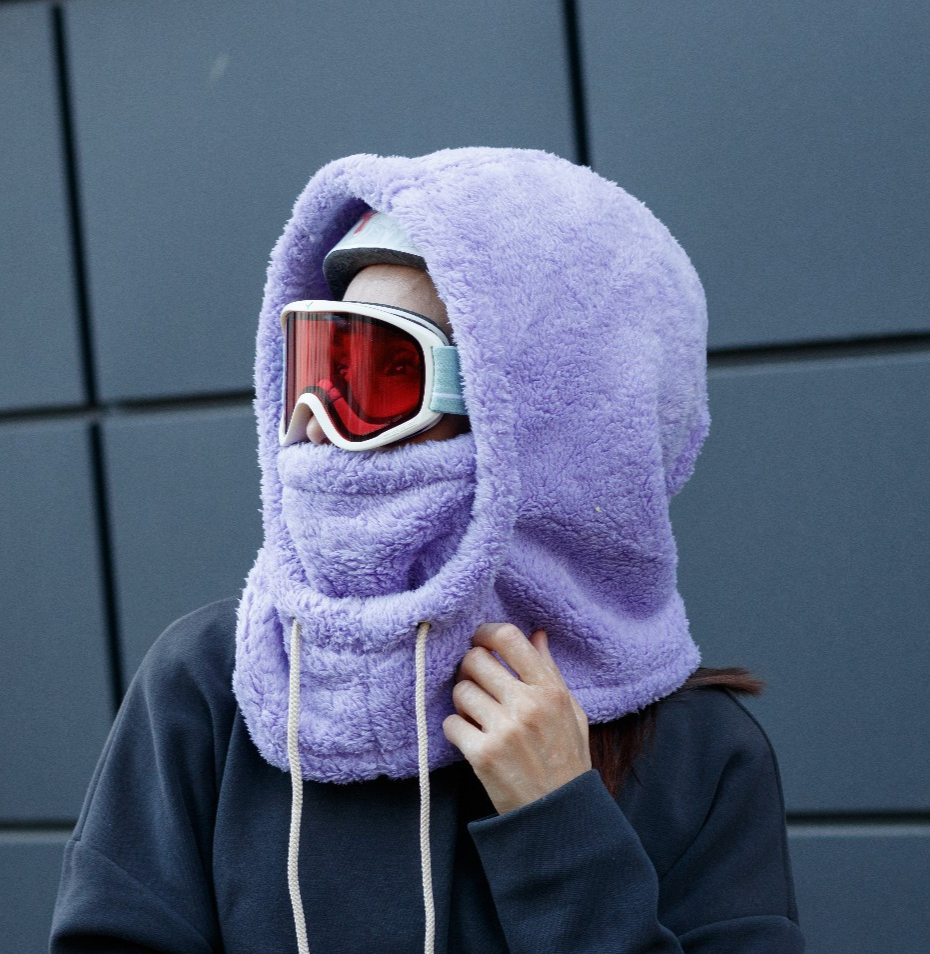 Pink Hood Over Helmet, Snowboard Hood, Sherpa Ski Hood, Balaclava ...
