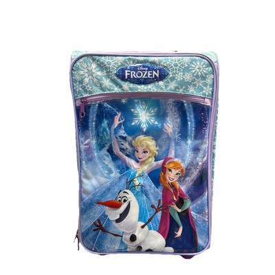 DISNEY Frozen Kids Rolling Wheeled Carry-On Suitcase Luggage-Anna/Elsa ...