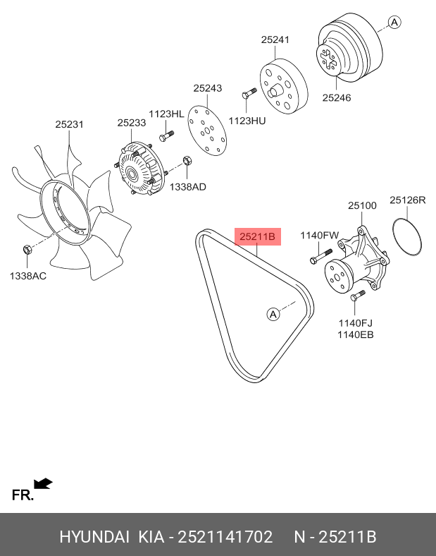 Genuine OE BeltV-C/Pump & Generator 2521141702 for KIA 25211-41702 | eBay