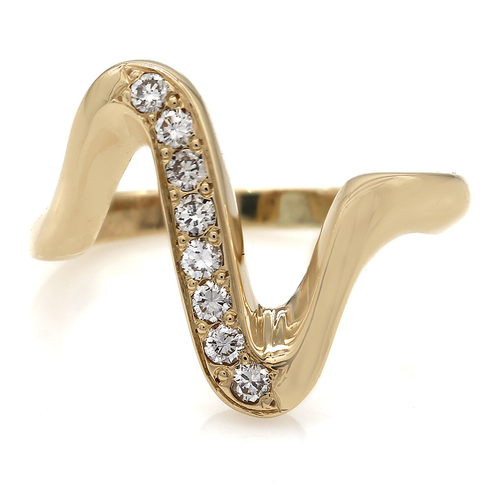 Diamond Zig Zag Ring in Gold - Gem