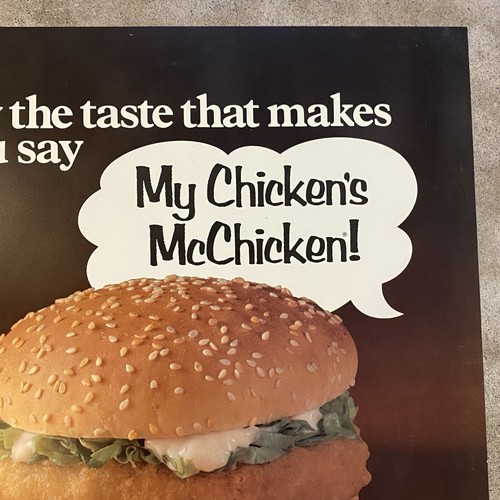 Vintage 1980 McDonald’s McChicken Translite Sign Store Display Original ...