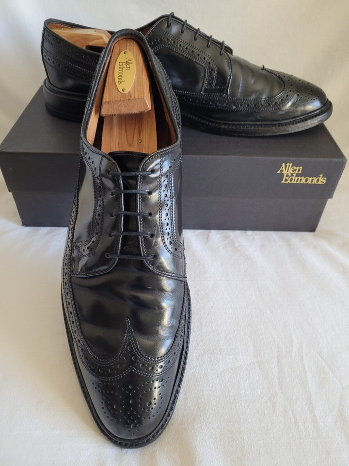 ALLEN EDMONDS MacNeil Long Wing Dress Shoes Black Leather Size 14 A ...