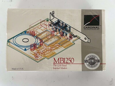 Vintage Cardinal Tech 1200 Baud Internal Modem MB1250 **New / Sealed | eBay
