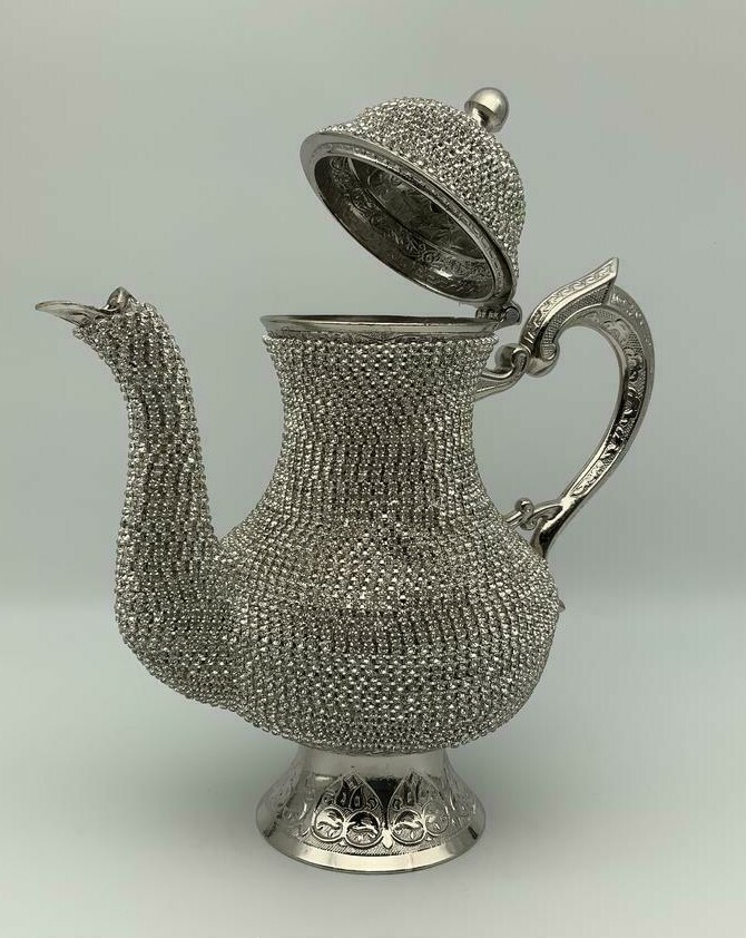 FROM USA Turkish Handmade Swarovski Crystals Coated Copper Teapot ...