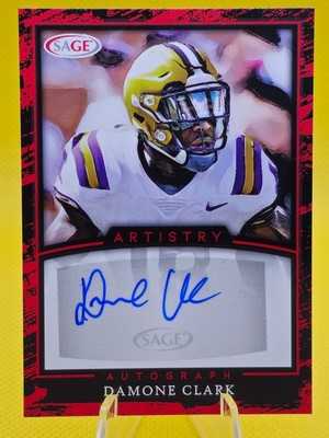 Damone Clark 2022 SAGE Red Artistry Rookie Auto #A-DC (RC)(AU) | eBay