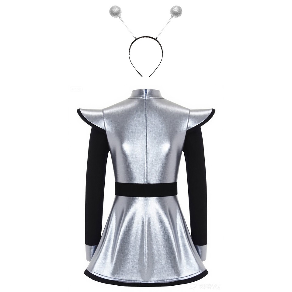 Girls Alien Costume Galaxy Robot Fancy Dress-Up Alien Show A Line Tutu ...