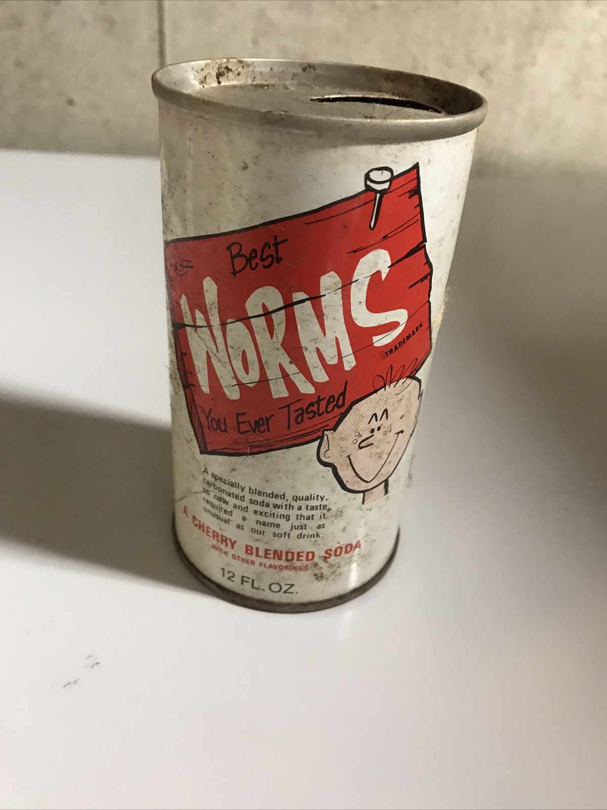 Vintage I Like Worms Soda Pop 12oz Can Crimped Steel Wis Pak Watertown ...
