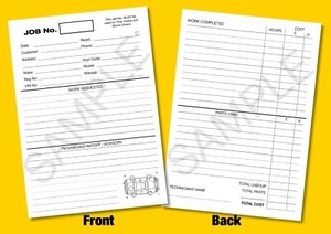 A5 GARAGE WORKSHOP REPAIR JOB CARDS - JOB SHEET - TIME CARD - WORKS ...