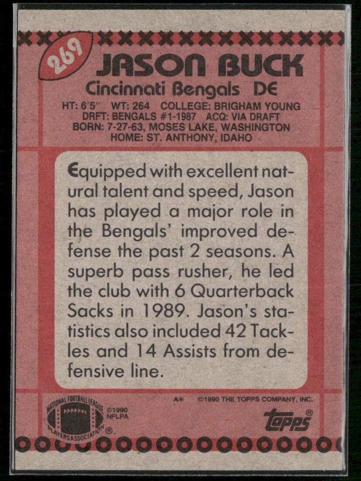 1990 Topps #269 Jason Buck | eBay